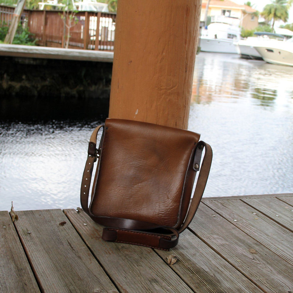 Handcrafted Genuine Vegetal Brown Leather Postman Shoulder Bag - Shoul ...