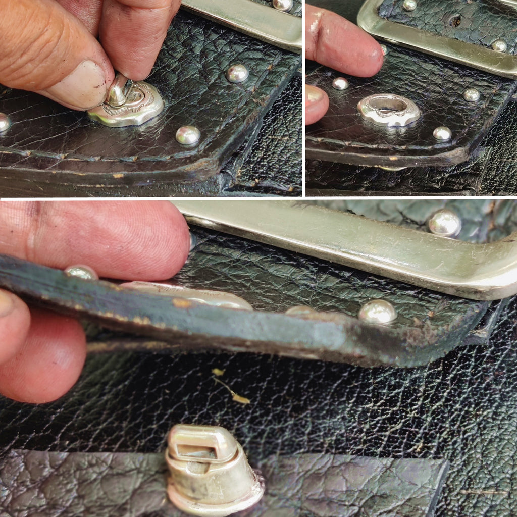 Handcrafted Vegetal Leather Motorcycle Left Side Black Saddlebag-Harle ...