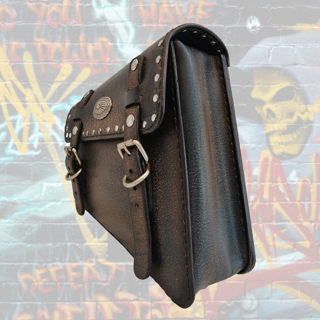 Handcrafted Rustic Brown Genuine Vegetal Leather Right Side Saddle Bag ...