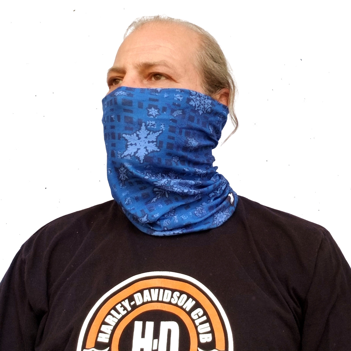 Neck Gaiter-Face Mask-Head Scarves-Headband-Snow Flake-Blue Bandana-Qu ...