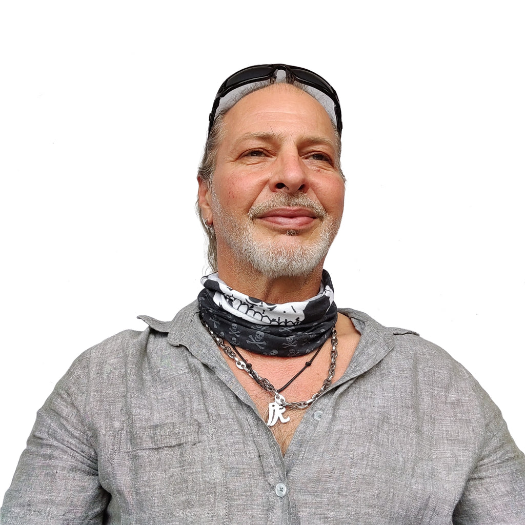Neck Gaiter-Face Mask-Head Scarves-Headband-Gunner Mask Black Color Sk ...