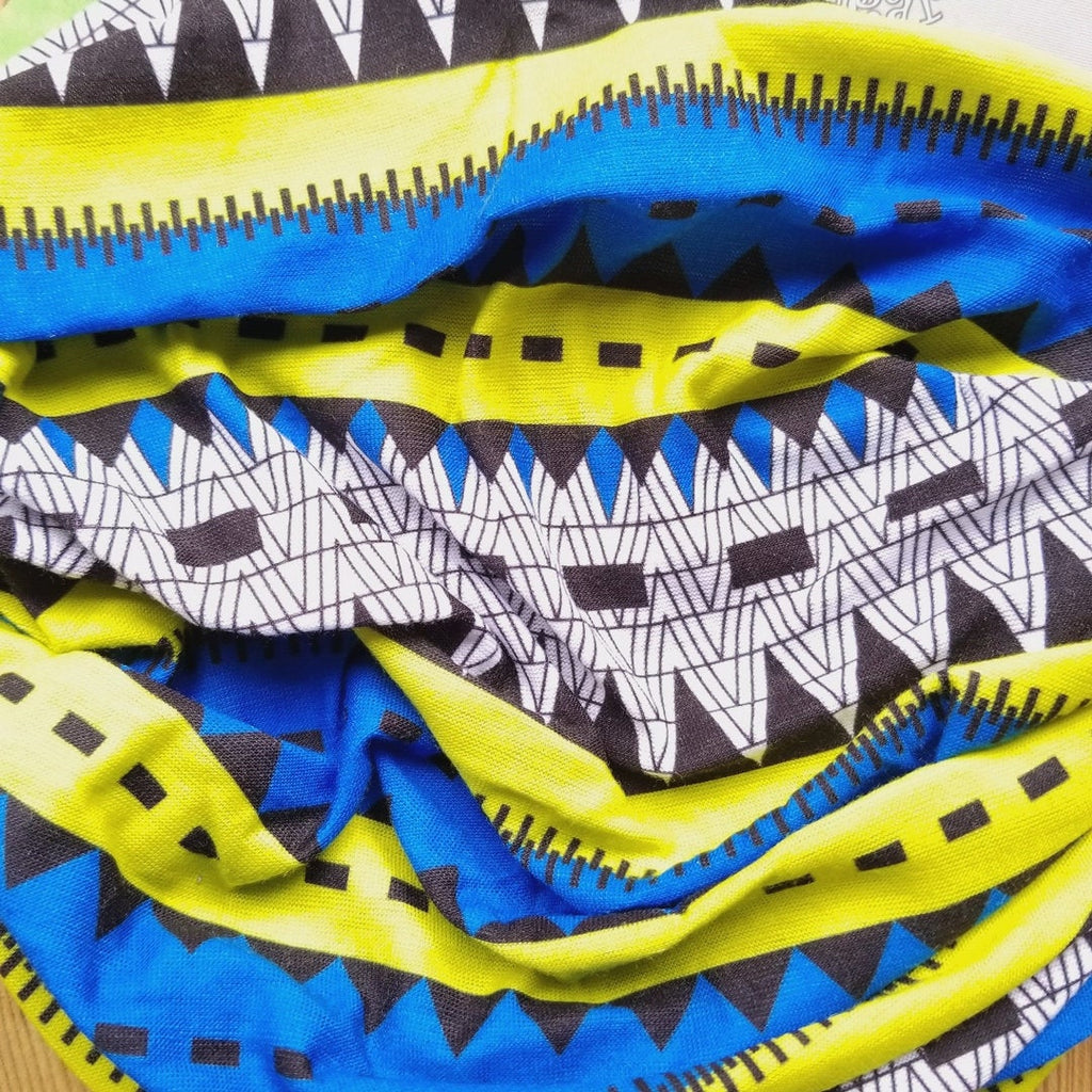 Neck Gaiter-Face Mask-Head Scarves-Headband-Anes Blue-Blue and Yellow ...