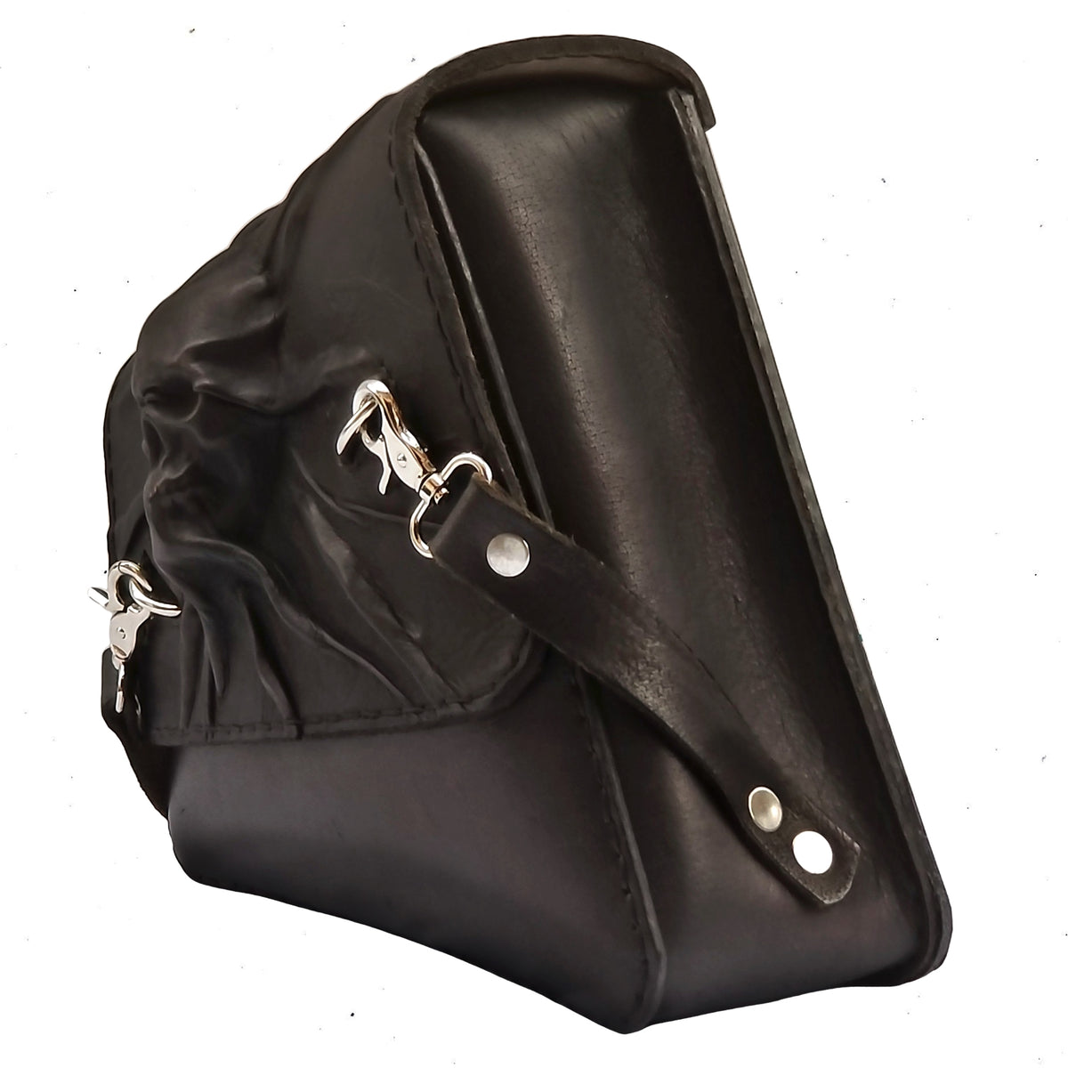 Handcrafted Black Leather Motorcycle Right Side Saddlebag - Leather So ...